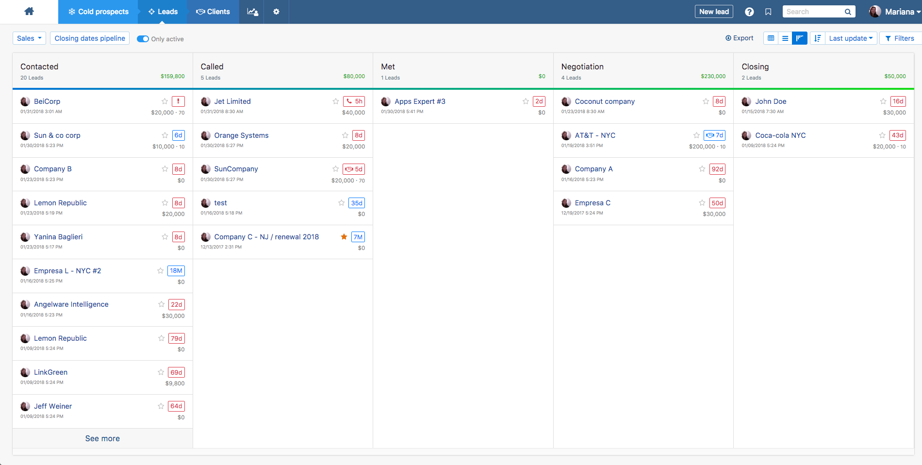 Pages d'accueil · Votre vue pipeline